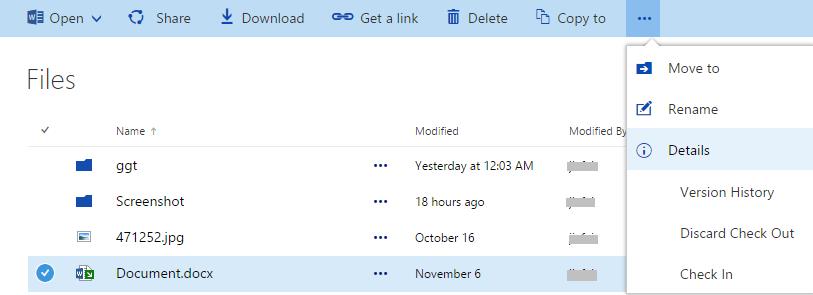 How to Check-in/Check-out with the "new" OneDrive interface - Microsoft Q&A