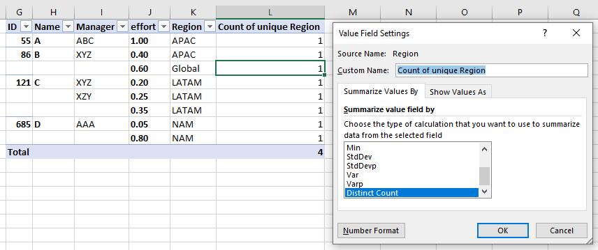 How to use UNIQUE formula with SUBTOTAL formula? - Microsoft Q&A