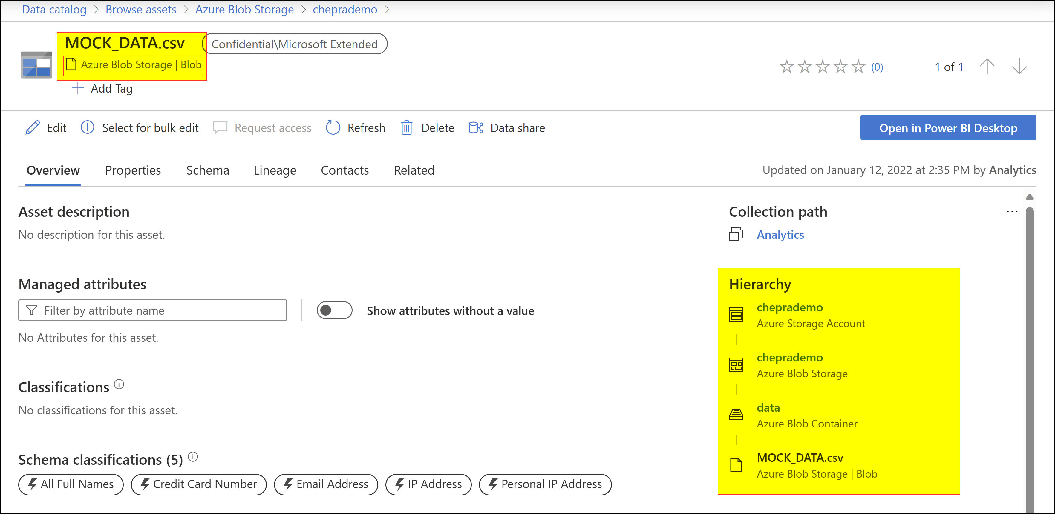 Why Purview Created An Asset Of Type Azure Blob Storage Folder For A Csv File Microsoft Qanda