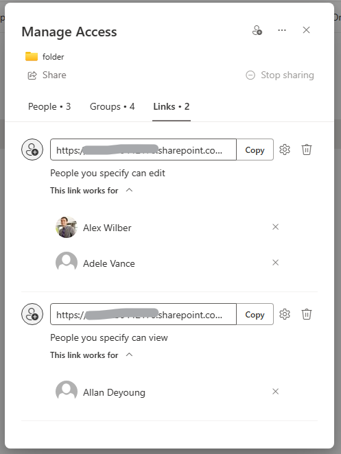 How we can find the users of the Shared link in SharePoint using ...