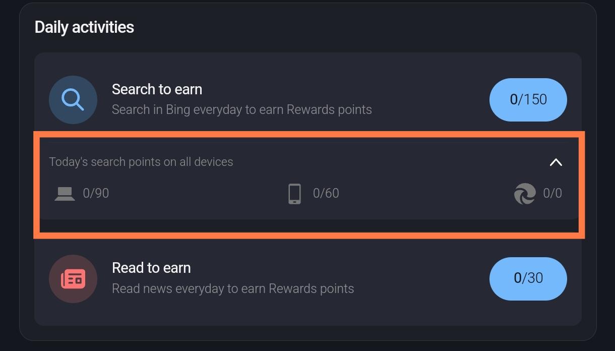 Microsoft isn't giving me points for anything except the daily ...