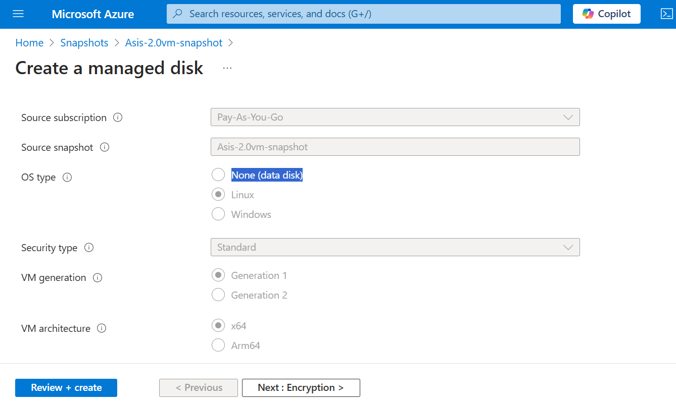 I am tried to create a new Virtual Machine using an existing snapshot/image in Azure. However, I ...