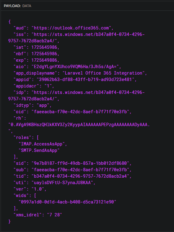 Error connect office365 with Webklex Laravel 11 - Microsoft Q&A