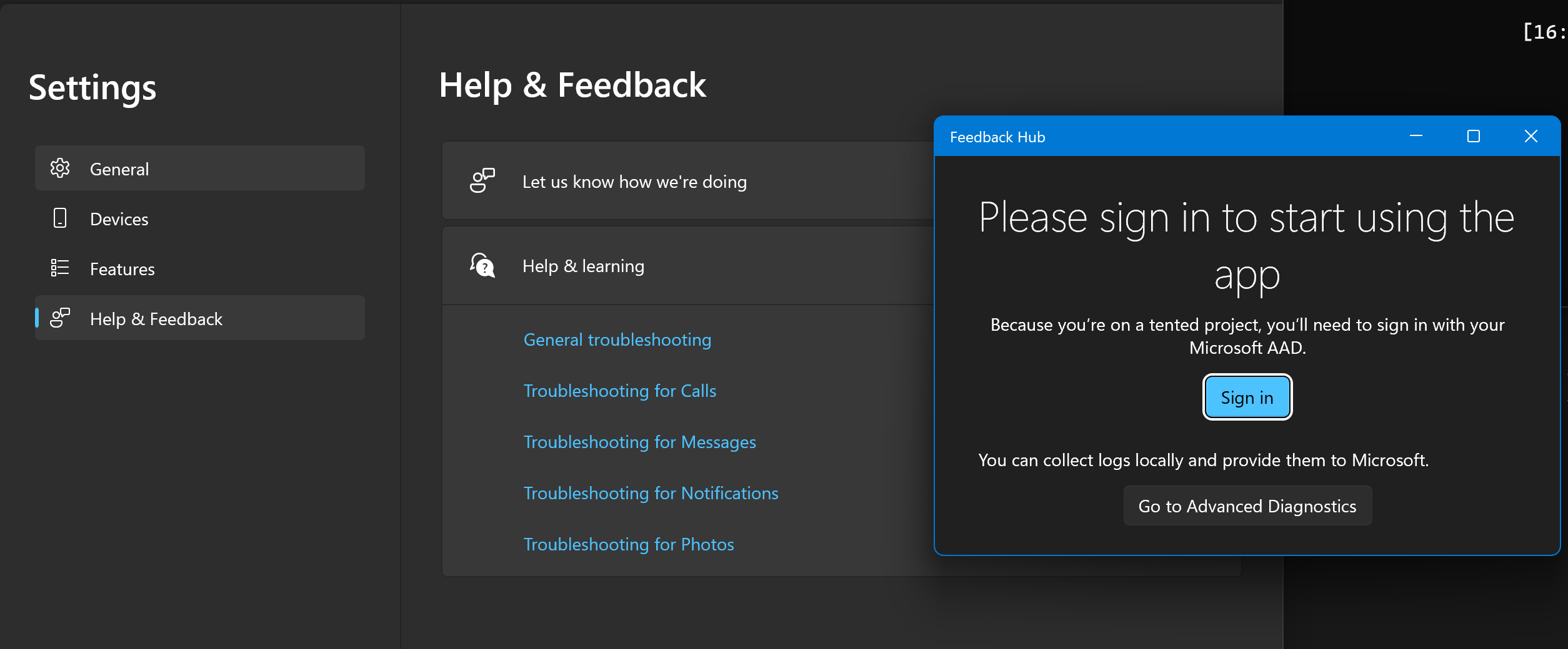 Feedback Hub App on Windows 11 24H2 Arm64 says Tented Projected ...