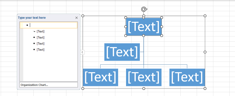 SmartArt in Excel. Can’t find Text Pane. No arrow on left of chart ...