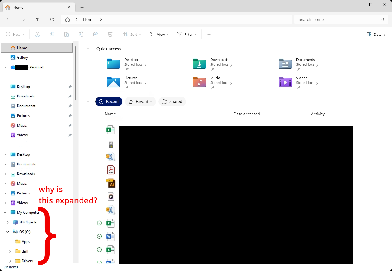 Windows 11 File Explorer opens with user folder expanded in navigation ...