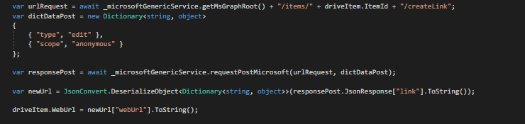 Create Shared Link with Microsoft Graph API - Microsoft Q&A