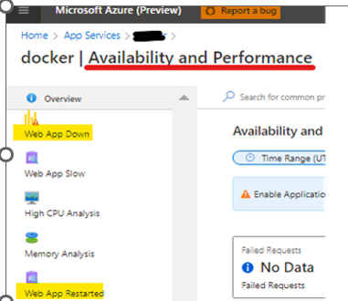 at all times my azure app displays a problem with error 500, 504, 505 ...
