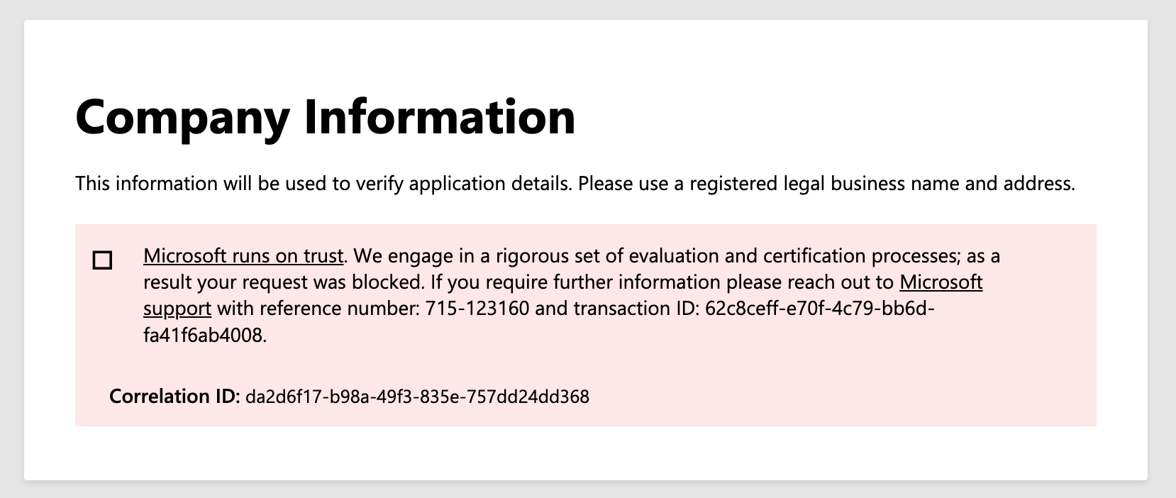Partner Center shows "Not authorized" after attempting to enroll ...