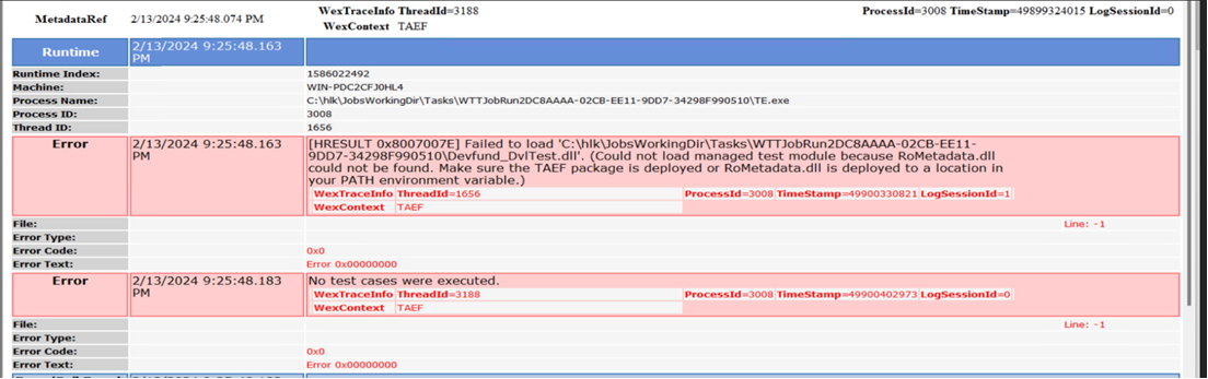 Unable to run HLK static logo test on 2019 server core OS, same working ...