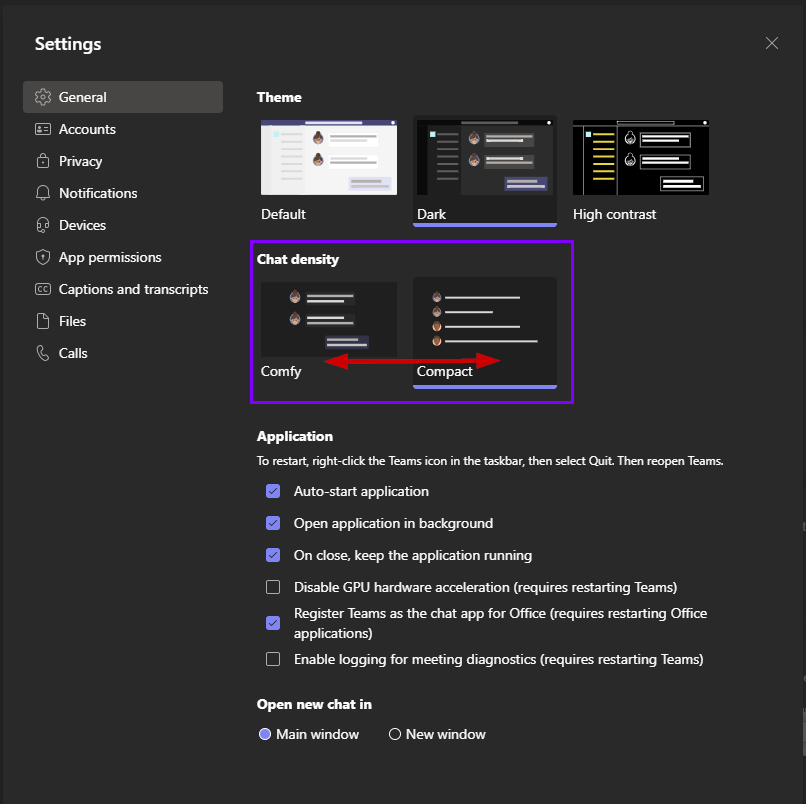 Compact chat density switching to Comfy itself - Microsoft Q&A