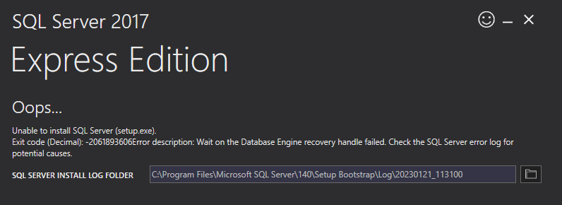 Can't Install SQL Express 2022 - Microsoft Q&A Can't Install SQL Express 2022 - Microsoft Q&A
