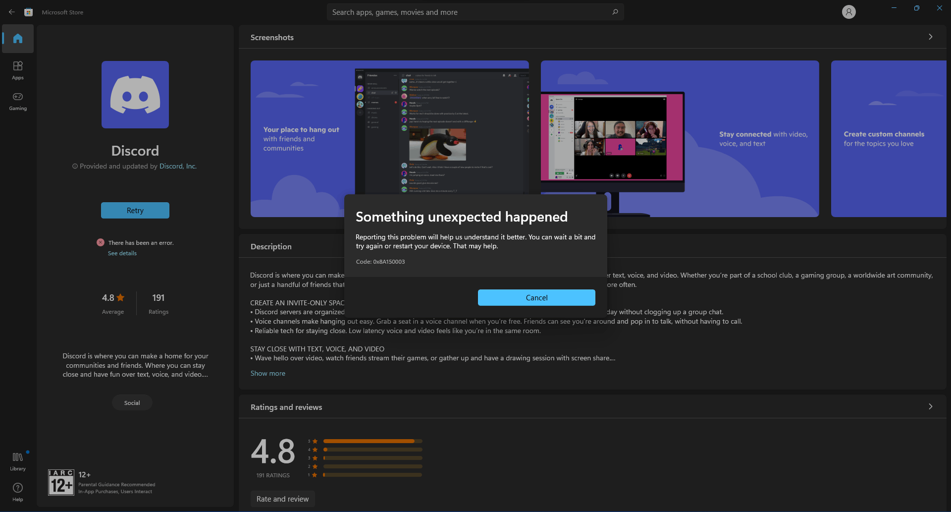 Discord Installation problem - Microsoft Q&A