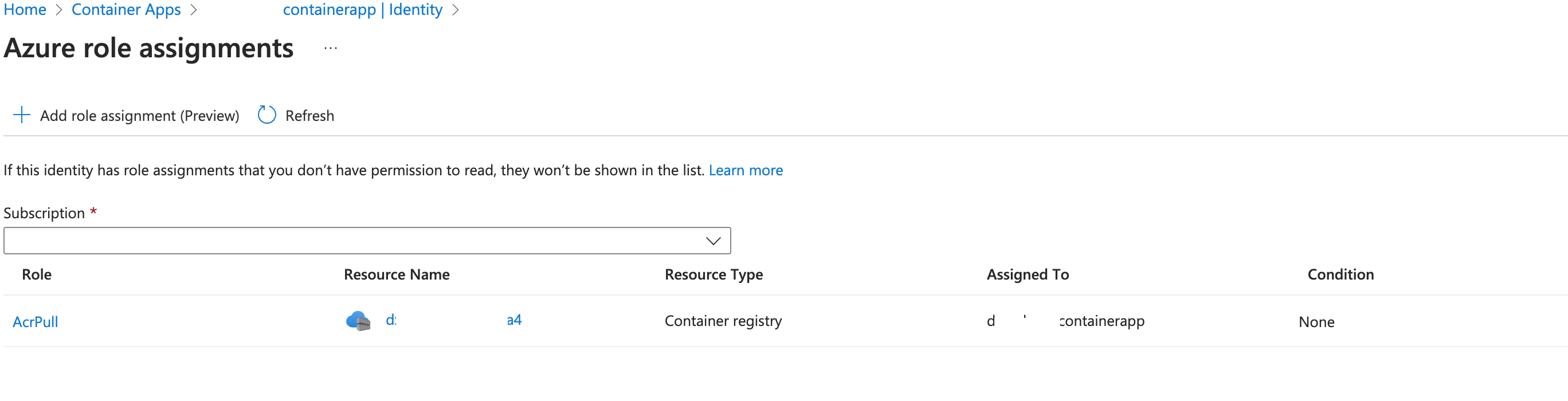ContainerApp update command fails to pull image from private registry with admin credentials ...