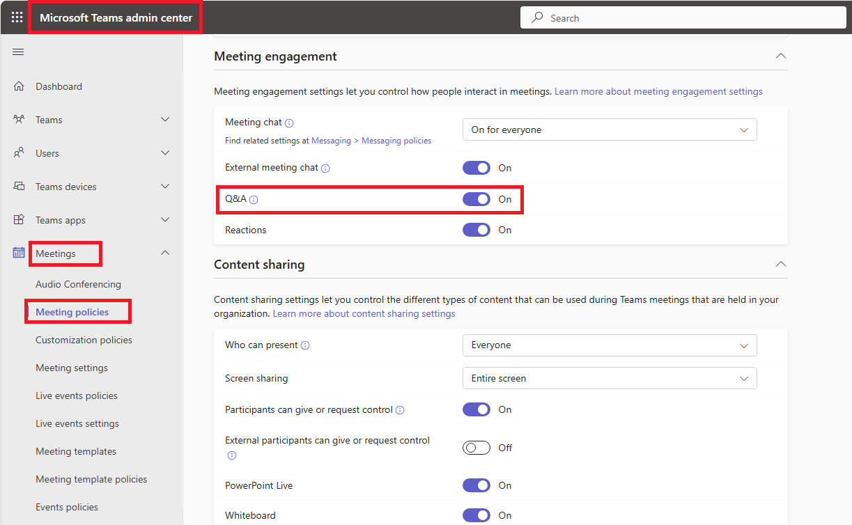 "Q&A was not setup for this meeting" error even though Q&A option is ...