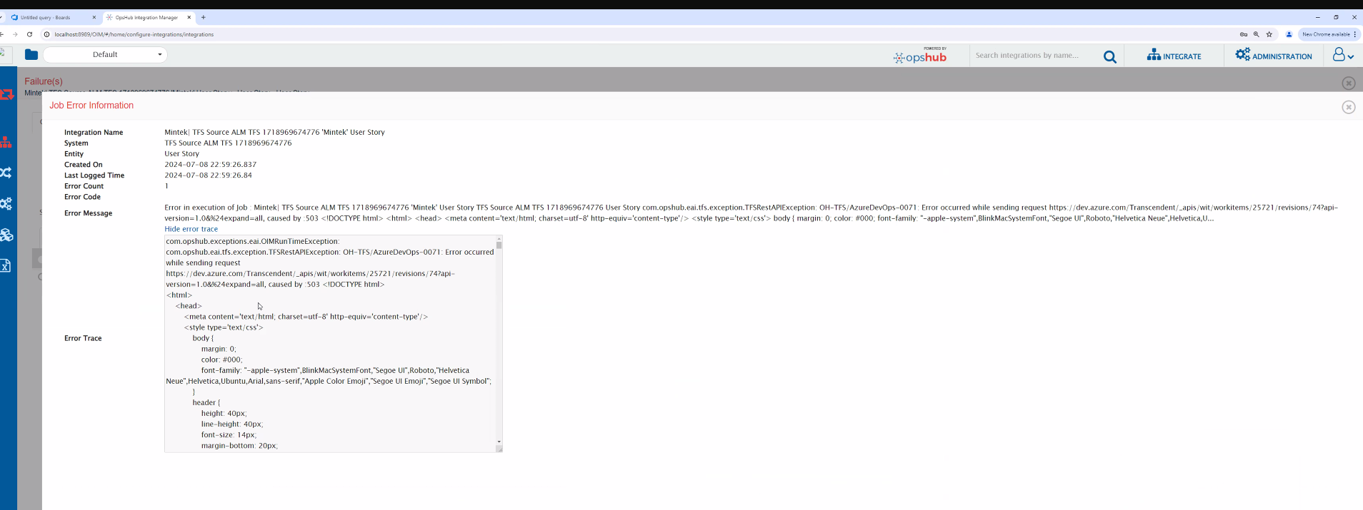 503 - service unavailability - Microsoft Q&A