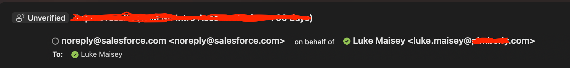 'On behalf of' emails from my email address marked as Unverified and go ...