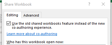 Shared Workbook - Microsoft Q&A