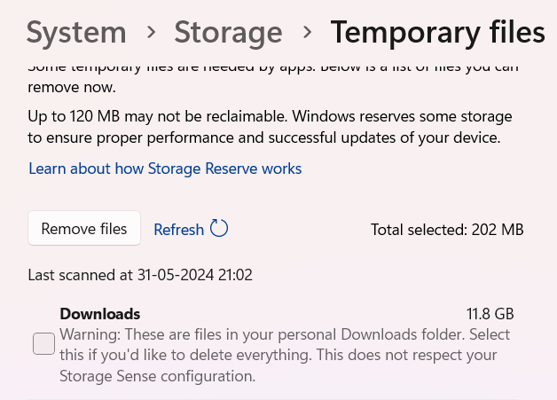 In Storage - Should I click 'remove files' in 'downloads' from ...
