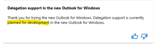 Does the New Outlook for Windows support delegate accounts? - Microsoft Q&A