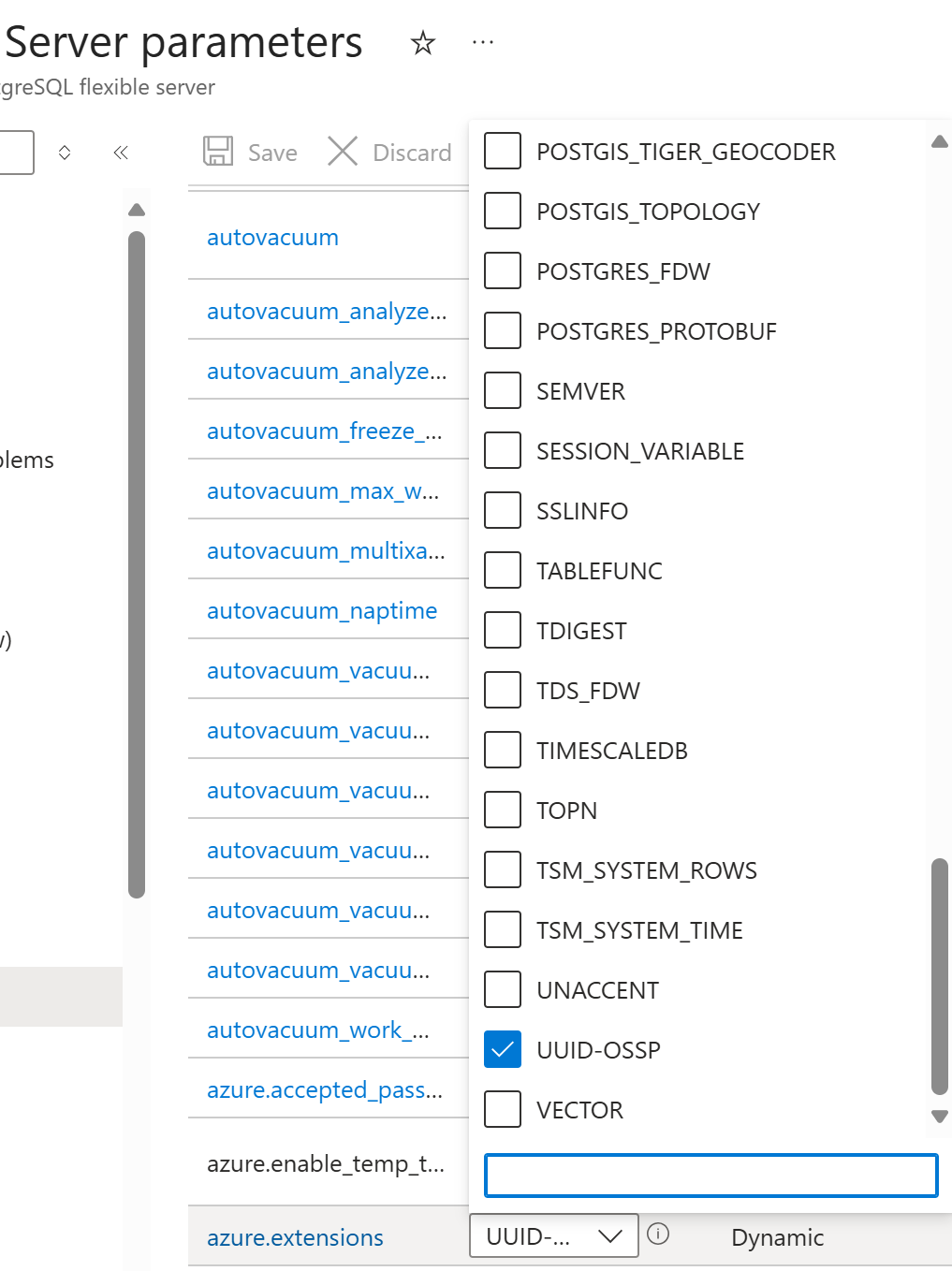 Error Enabling Uuid Ossp Extension On Azure Database For Postgresql Flexible Server Microsoft Qanda