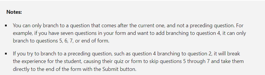 Can you use branching to have people fill out the same section of a ...