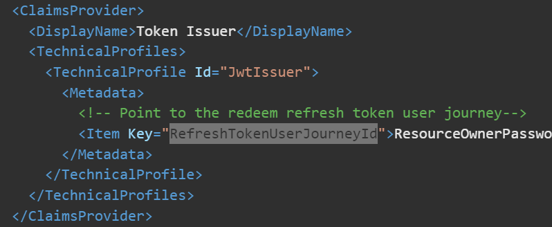 "The policy specifies multiple RefreshToken UserJourney Ids" error in ROPC setup Azure AD B2C ...