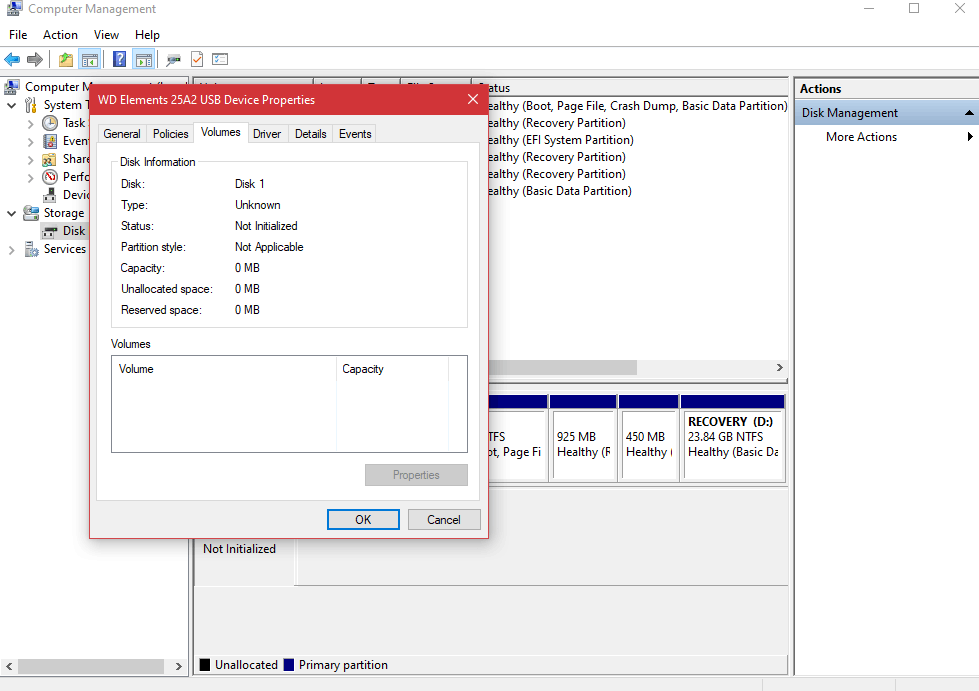 Initialize Disk Failed Due To A Fatal Device Hardware Error Disk Unknown Not Initialized