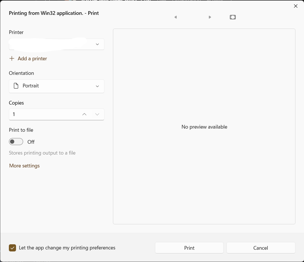 Help - Question Mark (?) is missing when printer preferences is open ...