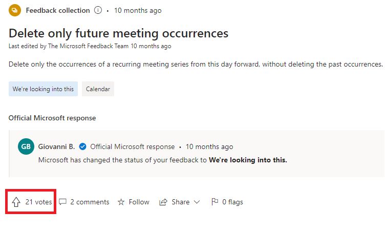 How to delete future occurrences of received meetings but keep all the ...