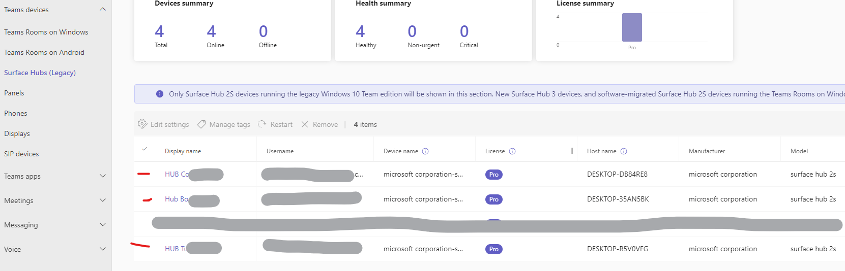 Surface Hub S2 - updated to Teams room Windows - still registered as ...