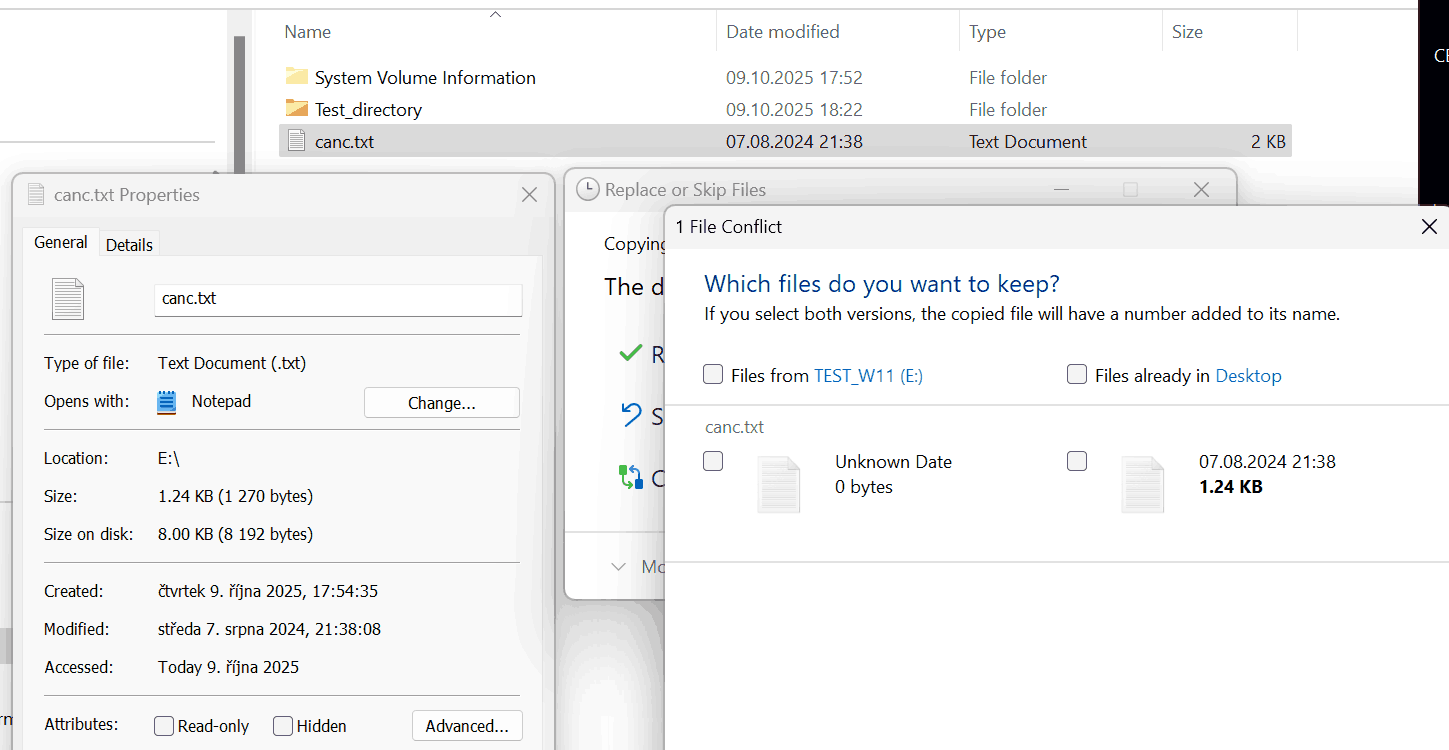 Windows 10 and 11 Replace or Skip dialog shows size: 0 bytes Unknown ...