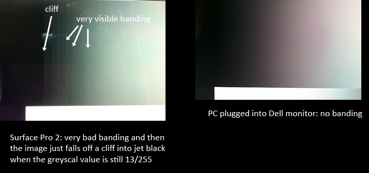 Severe banding and dark greys display as black - Microsoft Q&A