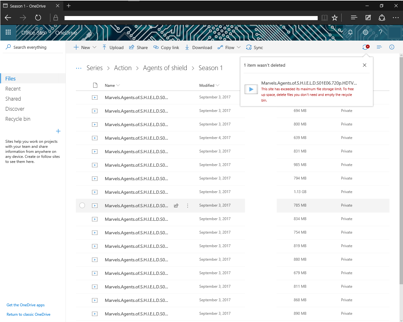 Onedrive storage full, can not delete files - Microsoft Q&A