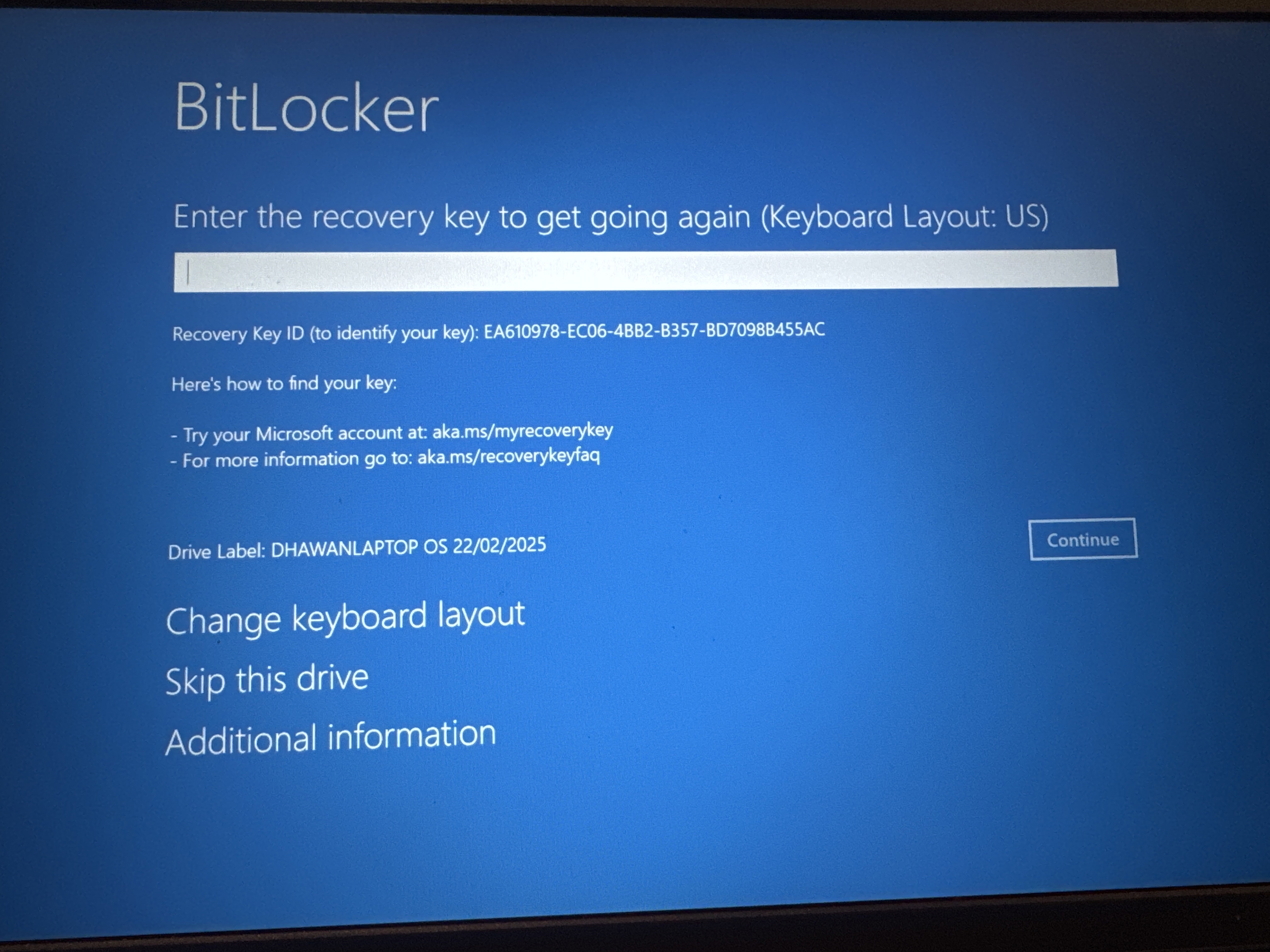 How can i recover my bitlocker recovery key - Microsoft Q&A