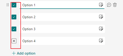 I'm trying to create a multiple choice quiz in Forms but it won't allow ...