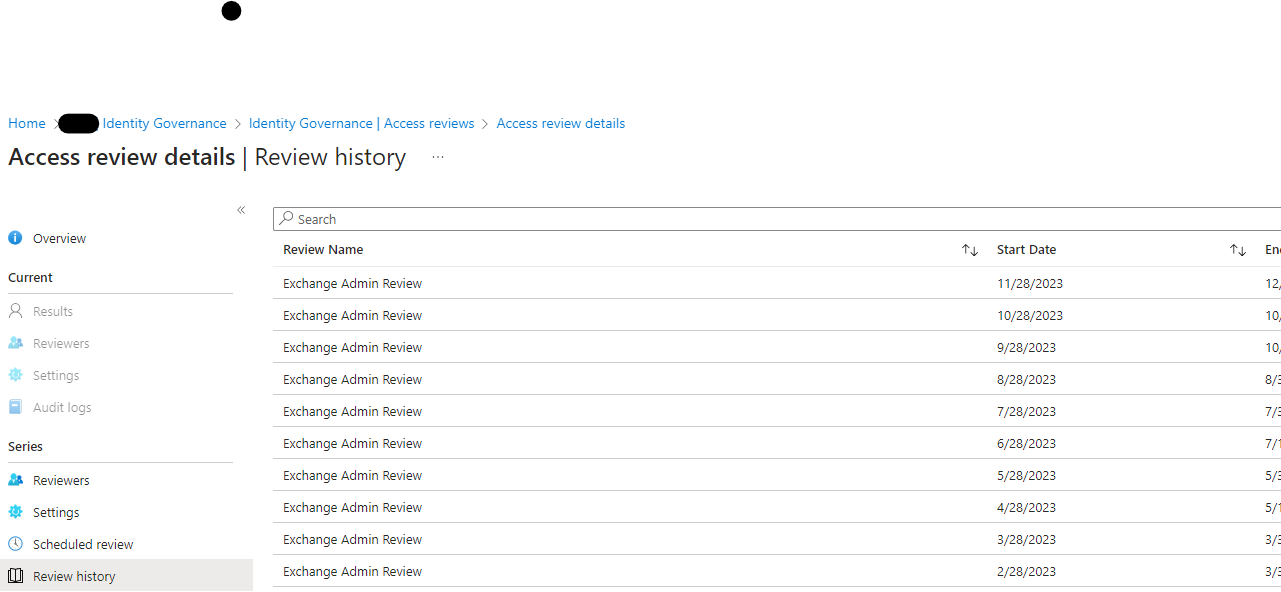Access Review history - Microsoft Q&A