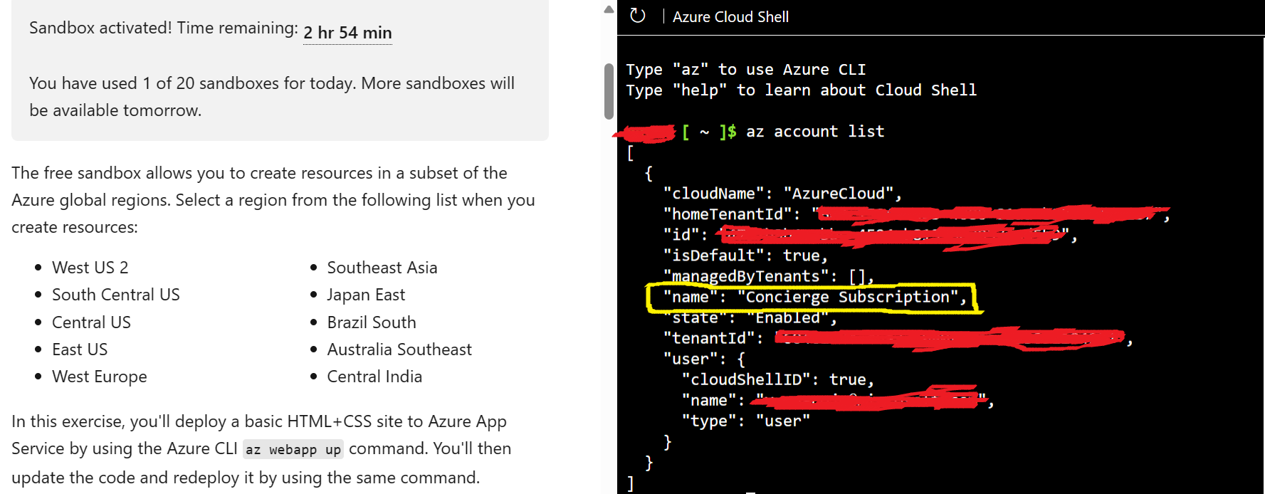 Getting "Message=This region has quota of 1 instances for your subscription. Try selecting ...