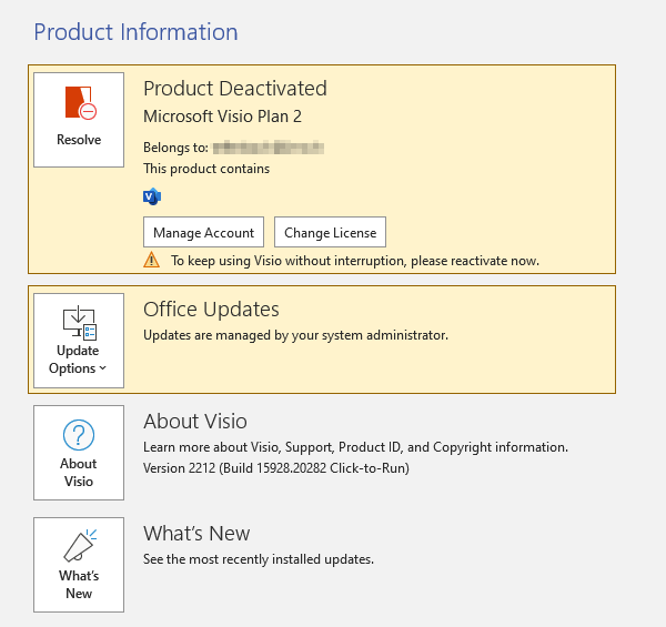I have Office 365 E5 for Office and a Visio Partner License for Visio ...