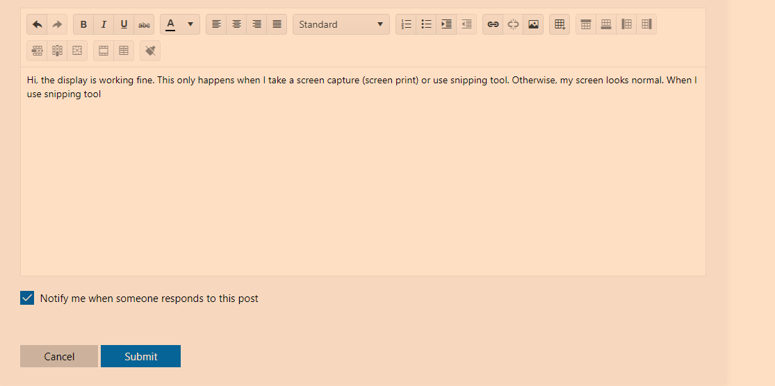 Different color background after snipping or screen print - Microsoft Q&A