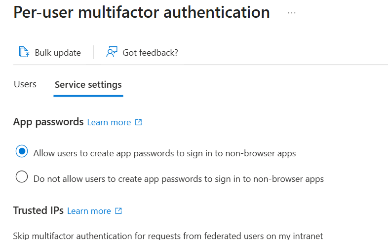 Unable to Create App Password for SMTP – Security Defaults Enabled - Microsoft Q&A
