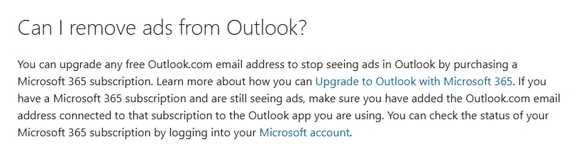 MS Office 2021 Outlook Ads - Microsoft Q&A