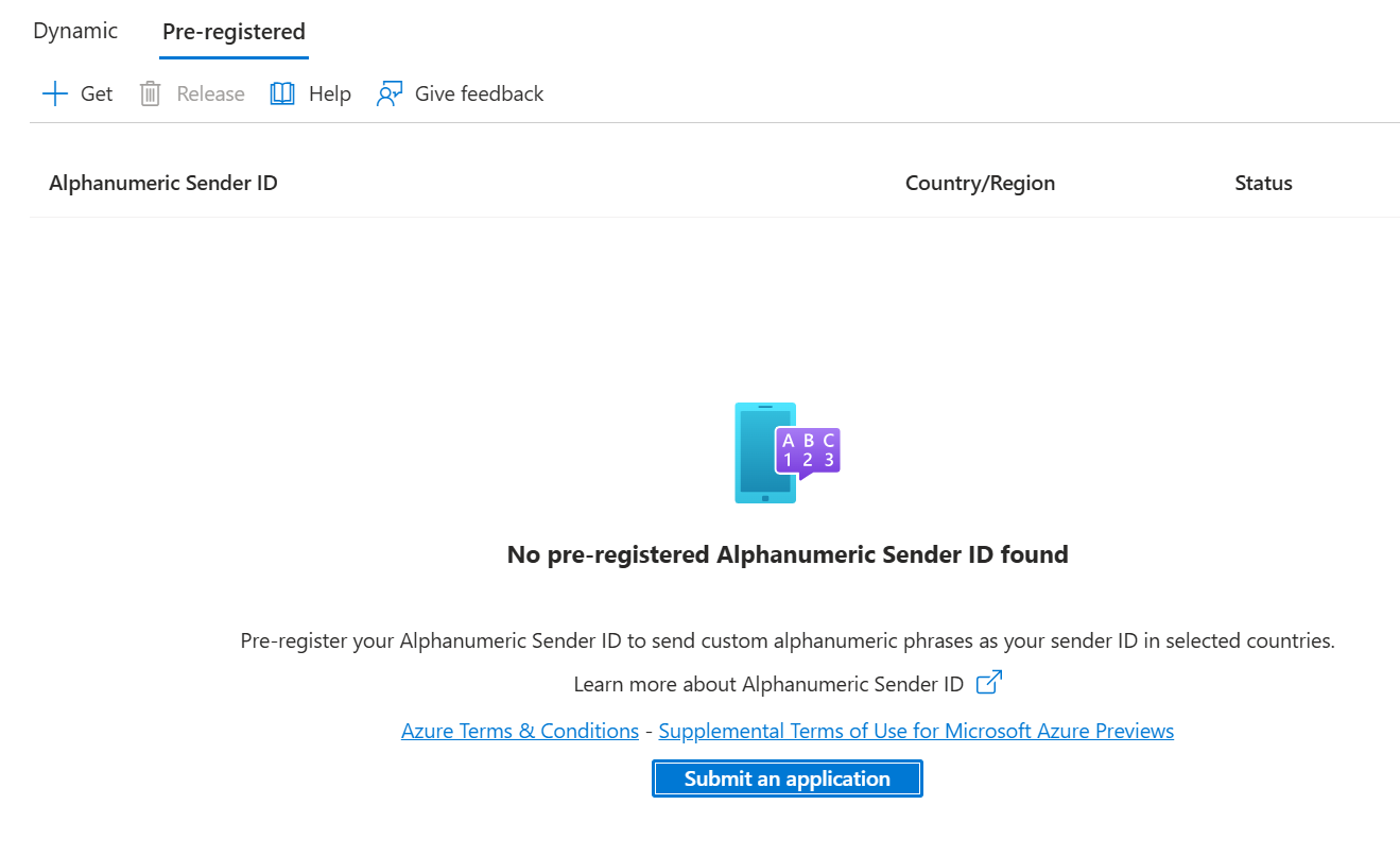 Setup SMS Alphanumeric sender ID is not available - Microsoft Q&A