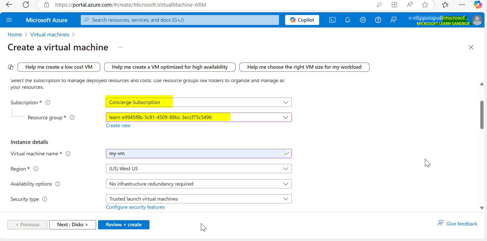 Unable to provision my first VM in Azure using Free Subscription for learning - Microsoft Q&A