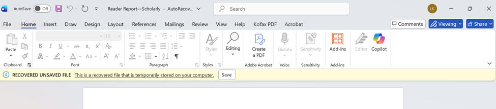 How to get Word from auto recovery saving my documents WHILE I'm ...