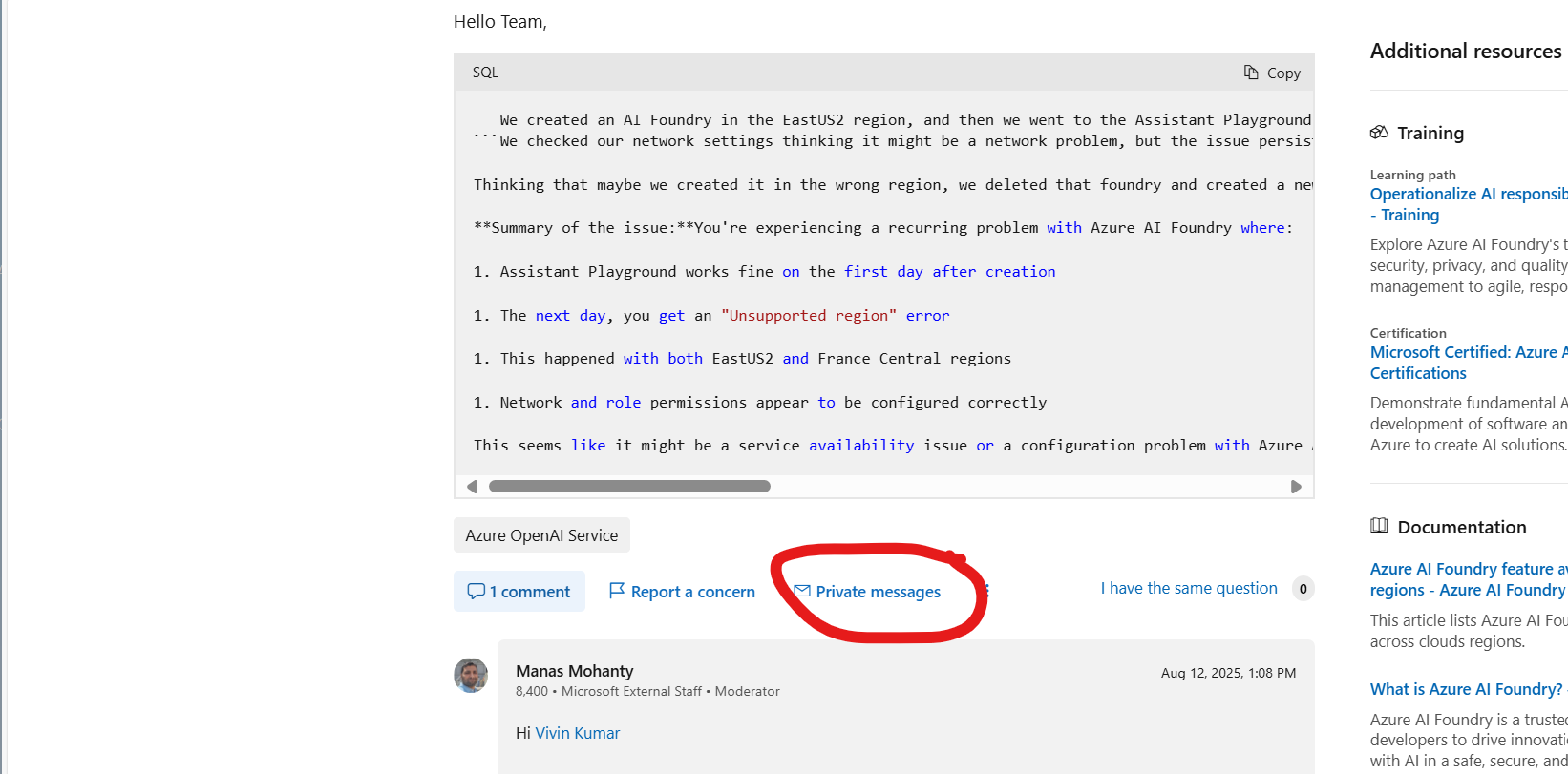 Azure AI Foundry Assistant Playground "Unsupported Region" Error After ...