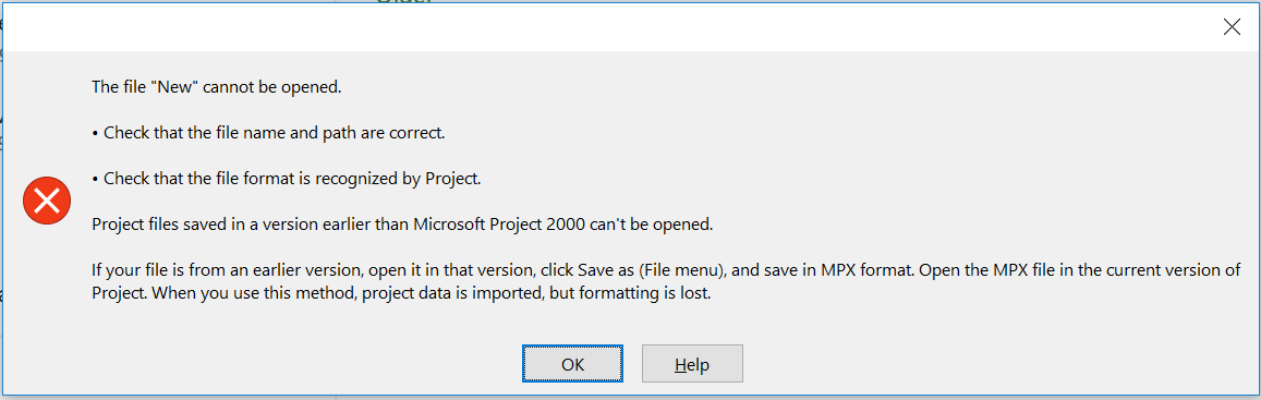 Microsoft Project unable to open file - Microsoft Q&A