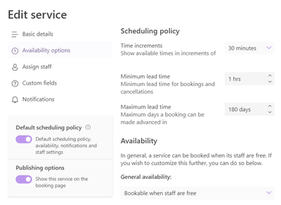 MS Bookings service scheduling policy is not being returned from the ...
