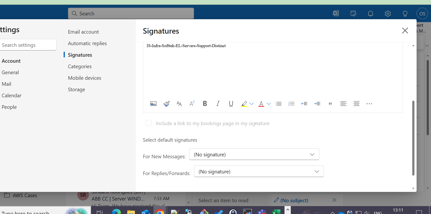 Default Email Signature content - Microsoft Q&A