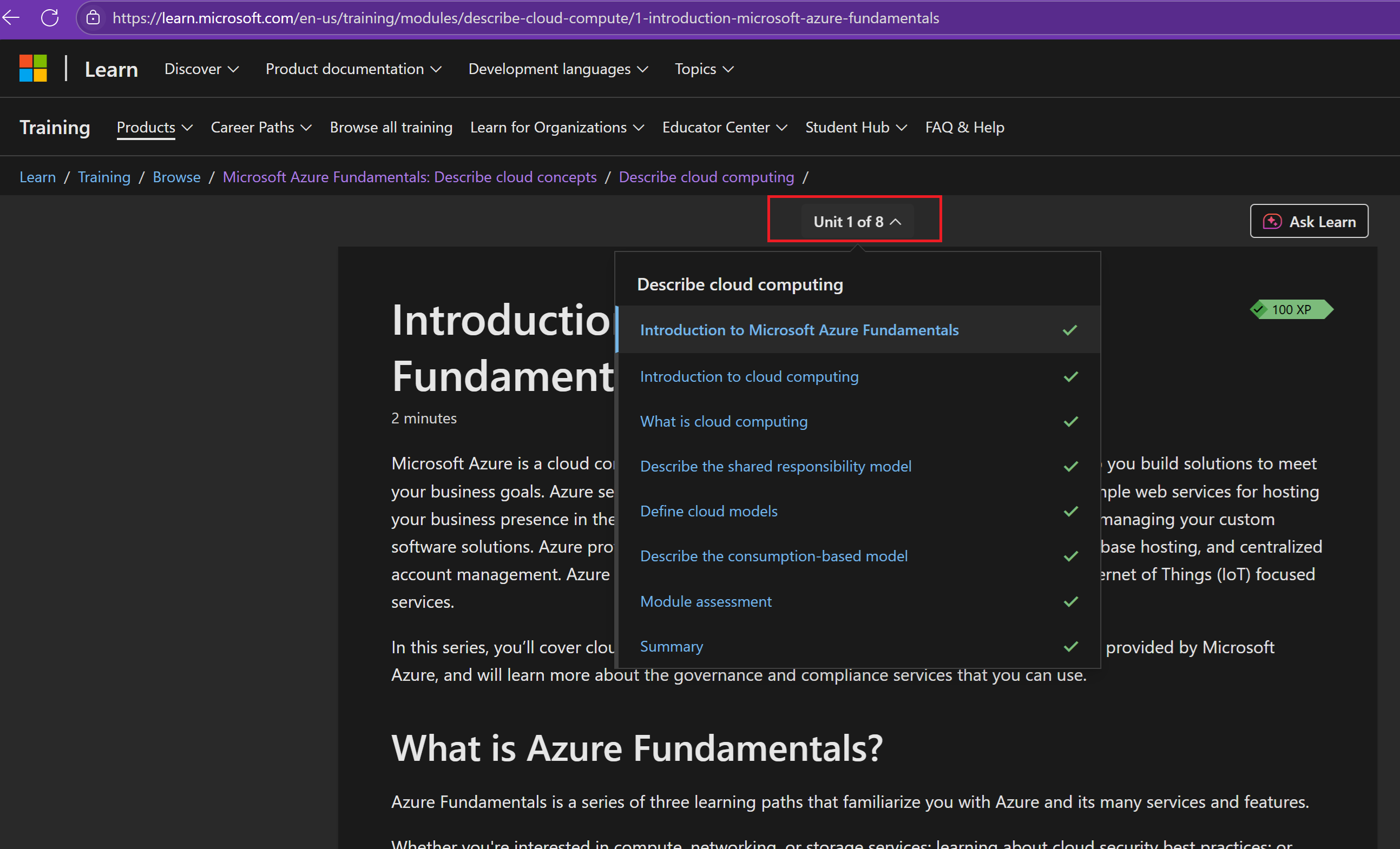Repeat Azure Training Lesson - Microsoft Q&A